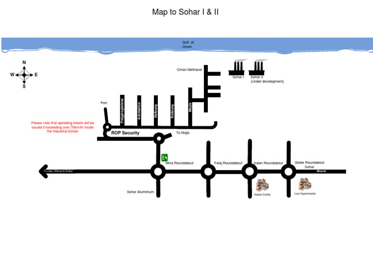 Map To Sohar I & II: Gulf of Oman | PDF