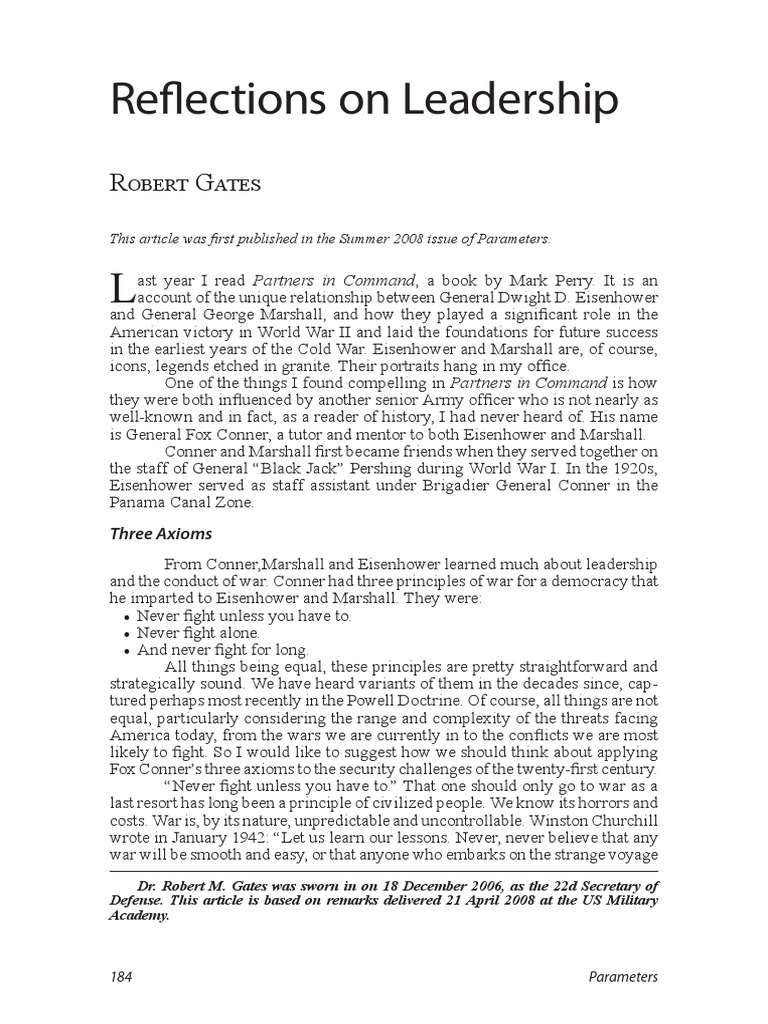 Reflections On Leadership: Obert Ates | PDF | Dwight D. Eisenhower ...