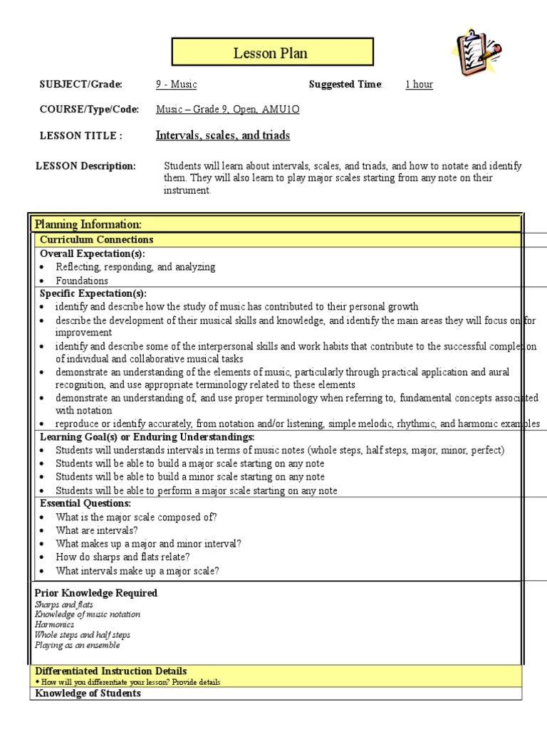 Ontario Lesson Plan Izzi Kuznetsova | PDF | Differentiated Instruction ...