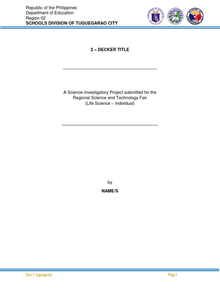 Research Template Science Fair | PDF