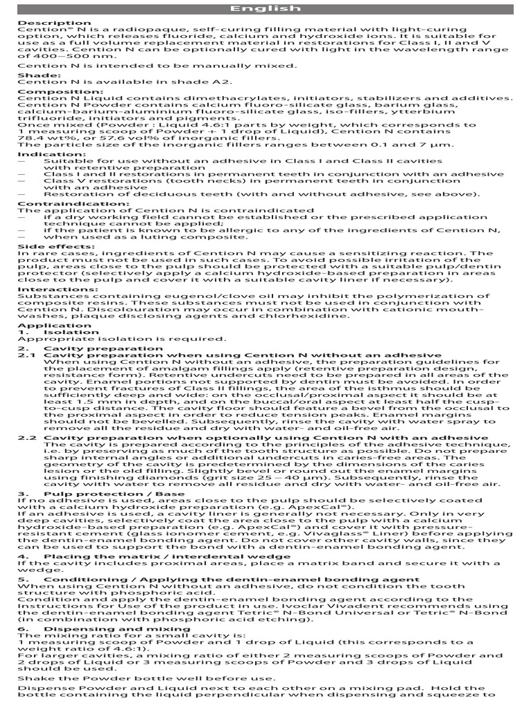 Cention N | PDF | Materials | Chemical Substances