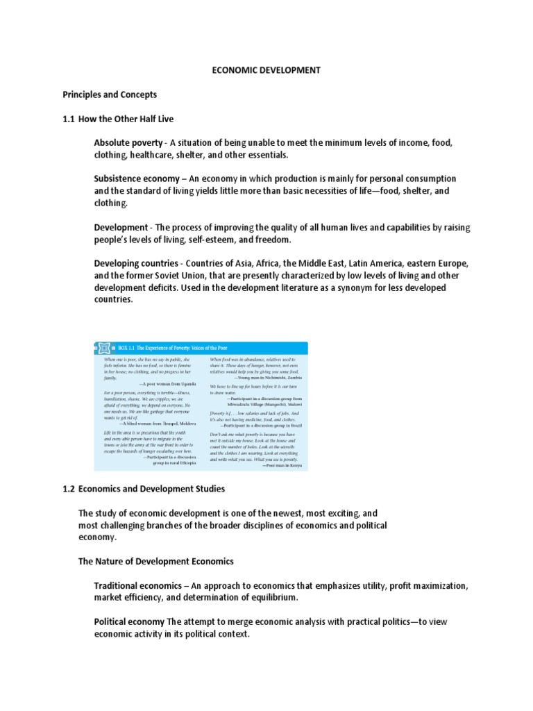 Economic Development Notes | PDF | Development Economics | Economics