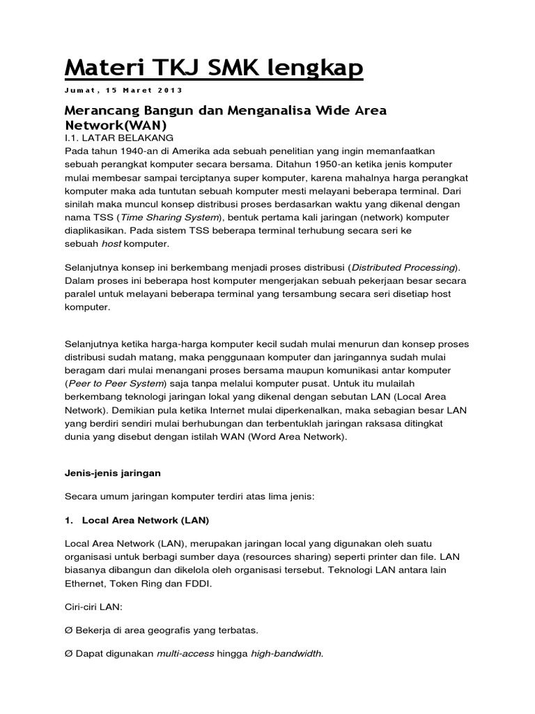 Materi TKJ SMK Lengkap | PDF