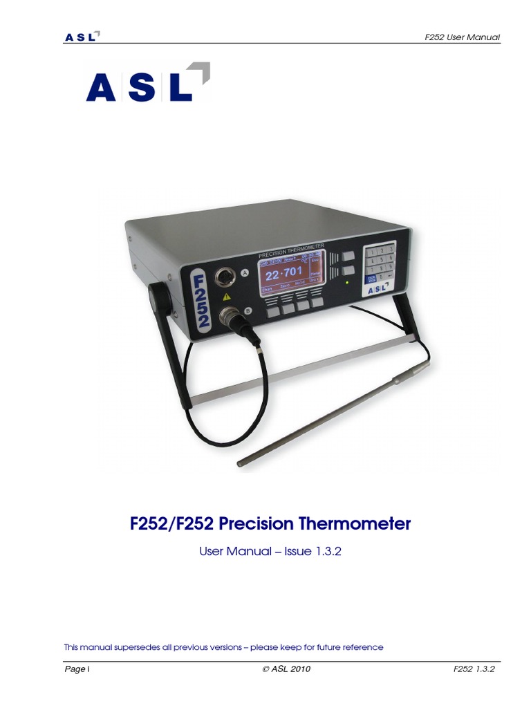 F252 User Manual Issue 1p3 2 2 | PDF | Calibration | Temperature