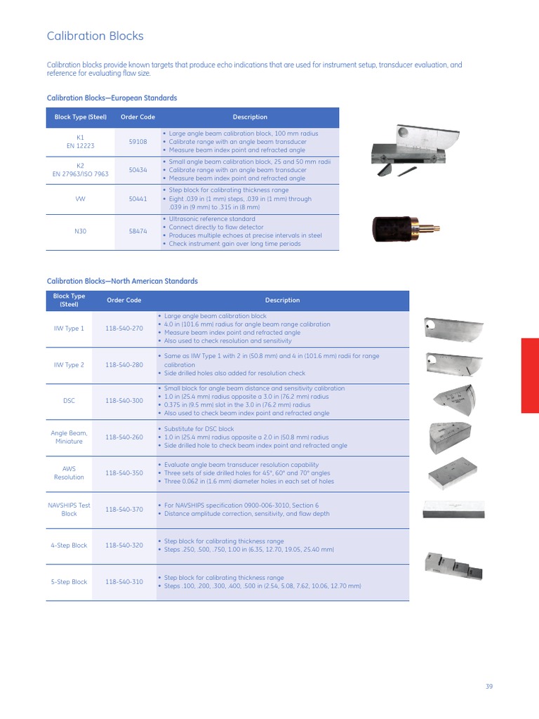 Calibration Blocks | PDF | Calibration | Refraction