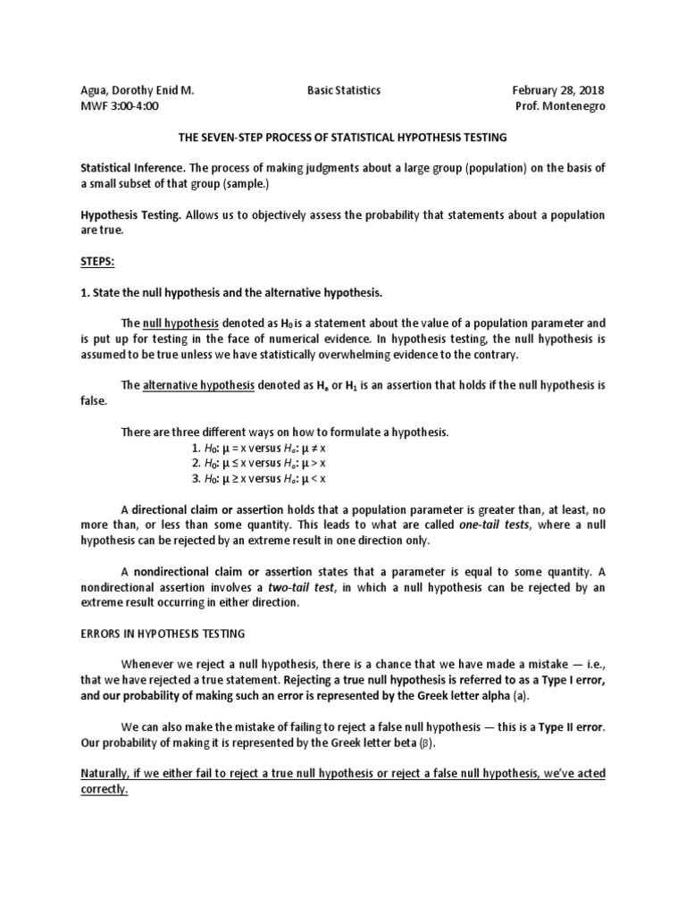 7 Step | PDF | Statistical Hypothesis Testing | Statistical Significance