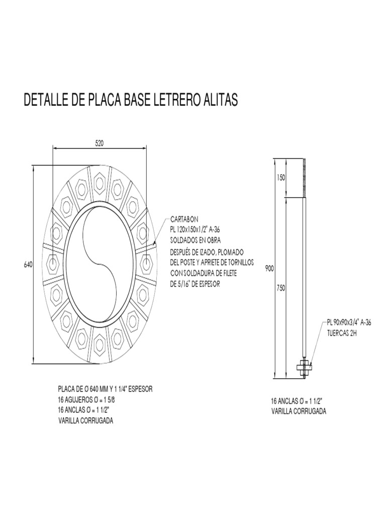 Placa Base PB1 Circular PDF | PDF