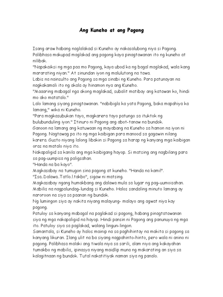 Kuneho at Pagong | PDF