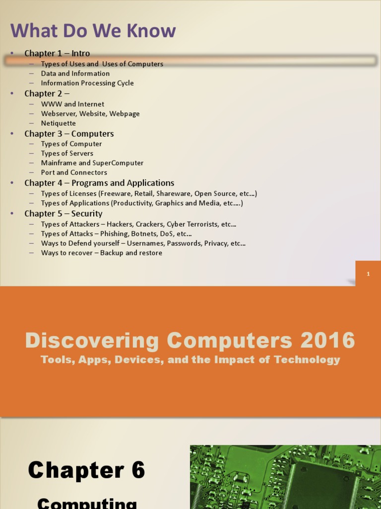 What Do We Know: Chapter 1 - Intro | PDF | Random Access Memory ...