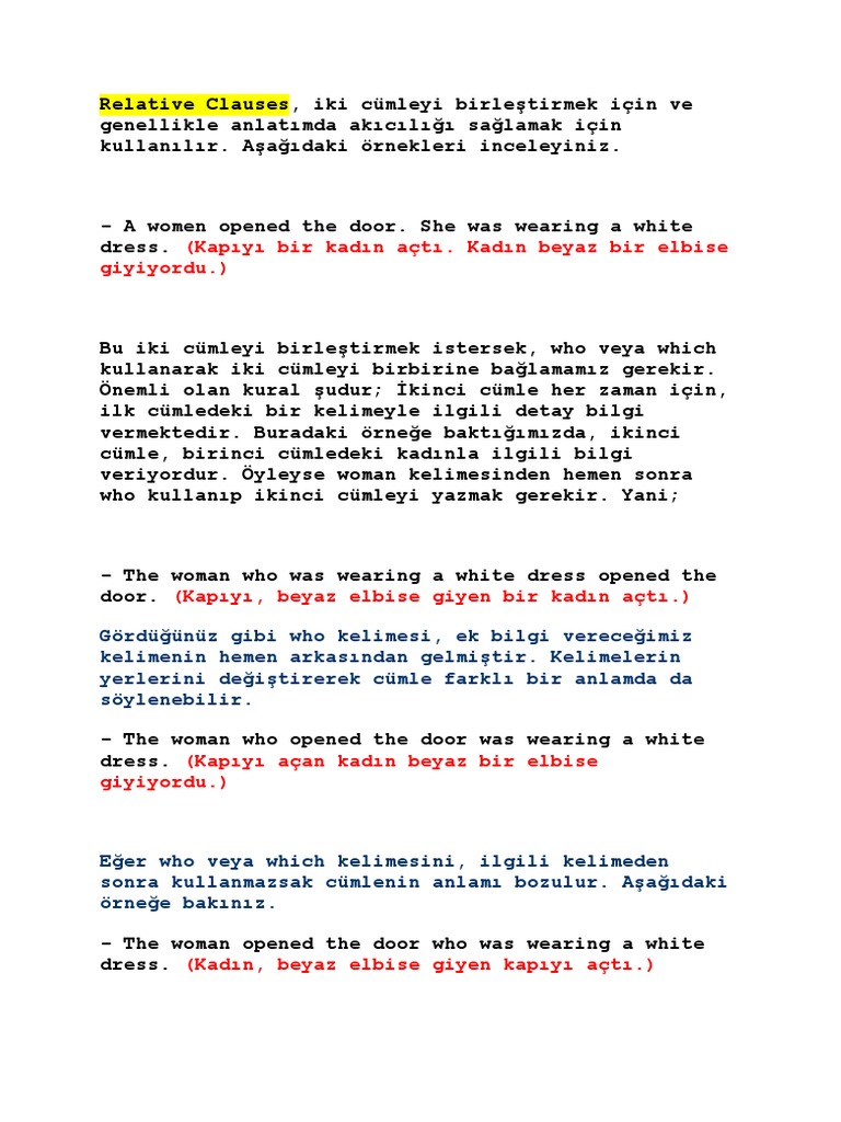 Relative Clauses | PDF