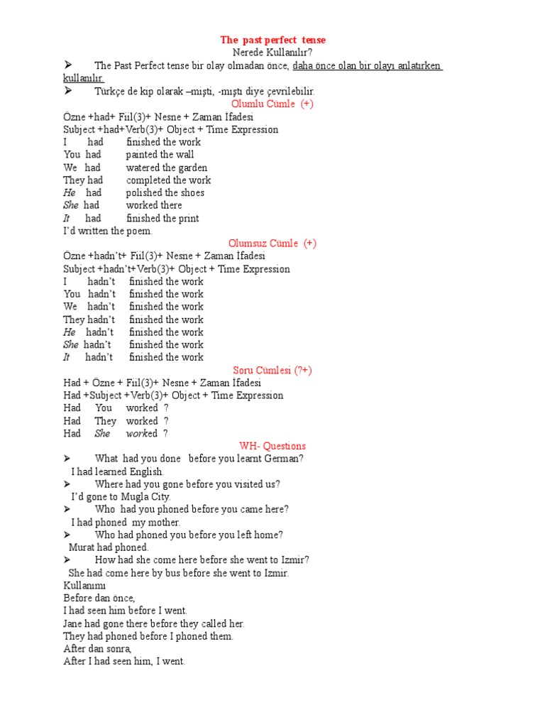 Past Perfect Tense Usage Guide | PDF | Foreign Language Studies