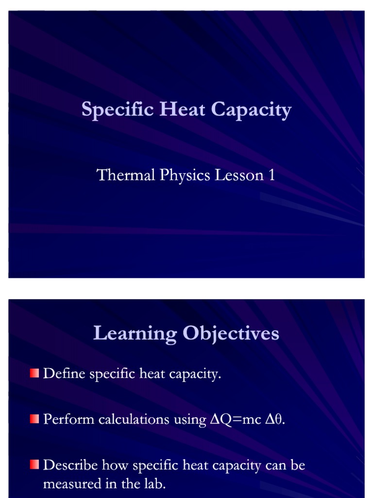 Thermal Physics 1 - Specific Heat Capacity | Download Free PDF | Heat ...