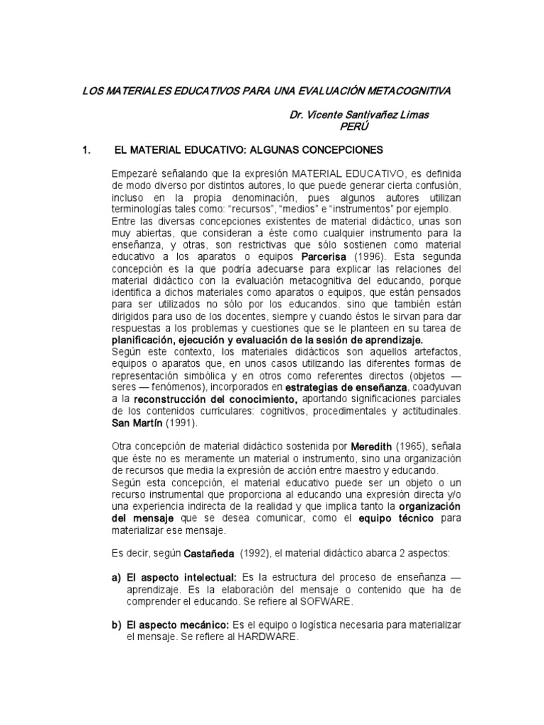 Materiales Educativos para Evalu Metacog PDF | PDF | Teoria de la mente | Aprendizaje