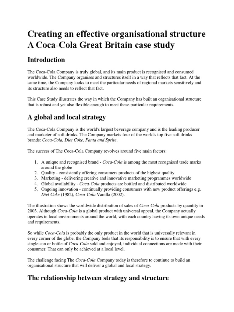 Coca Cola Case Study | Coca Cola | The Coca Cola Company