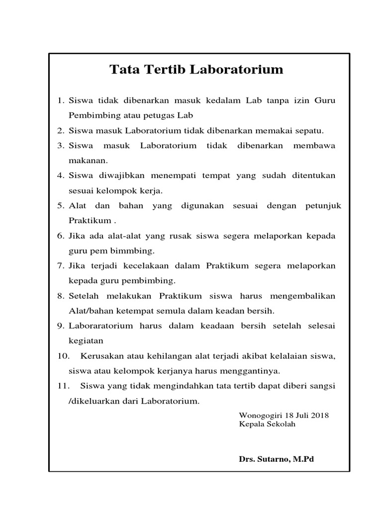Tata Tertib Laboratorium | PDF