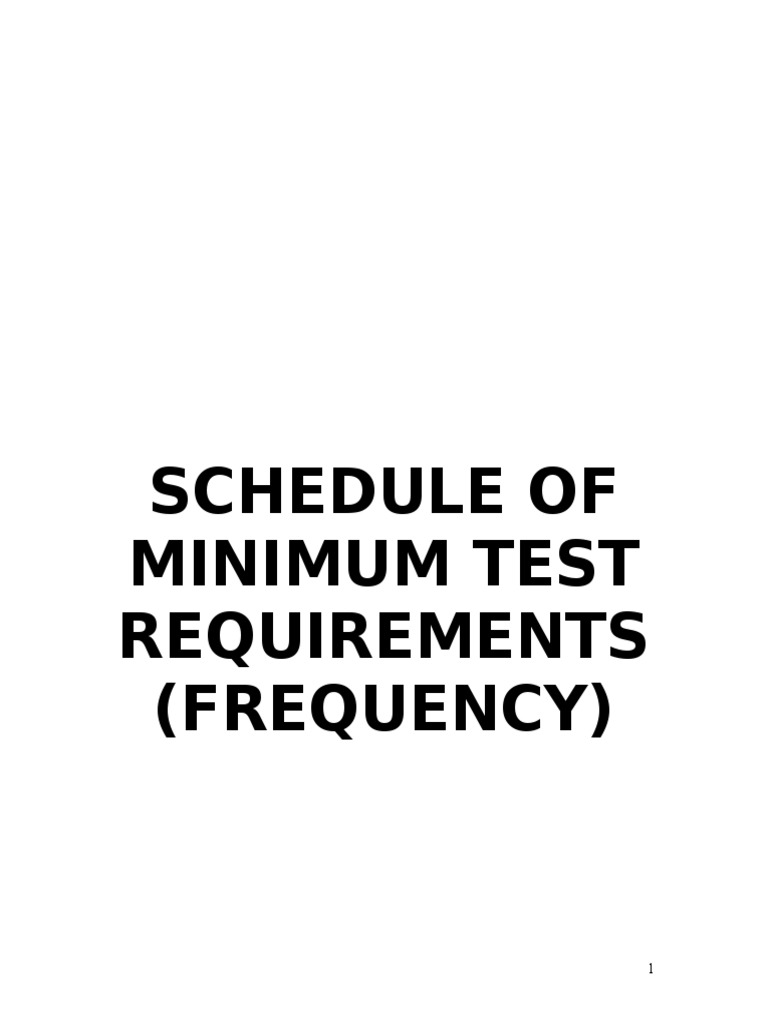 Schedule of Minimum Test Requirements | PDF | Deep Foundation | Road ...