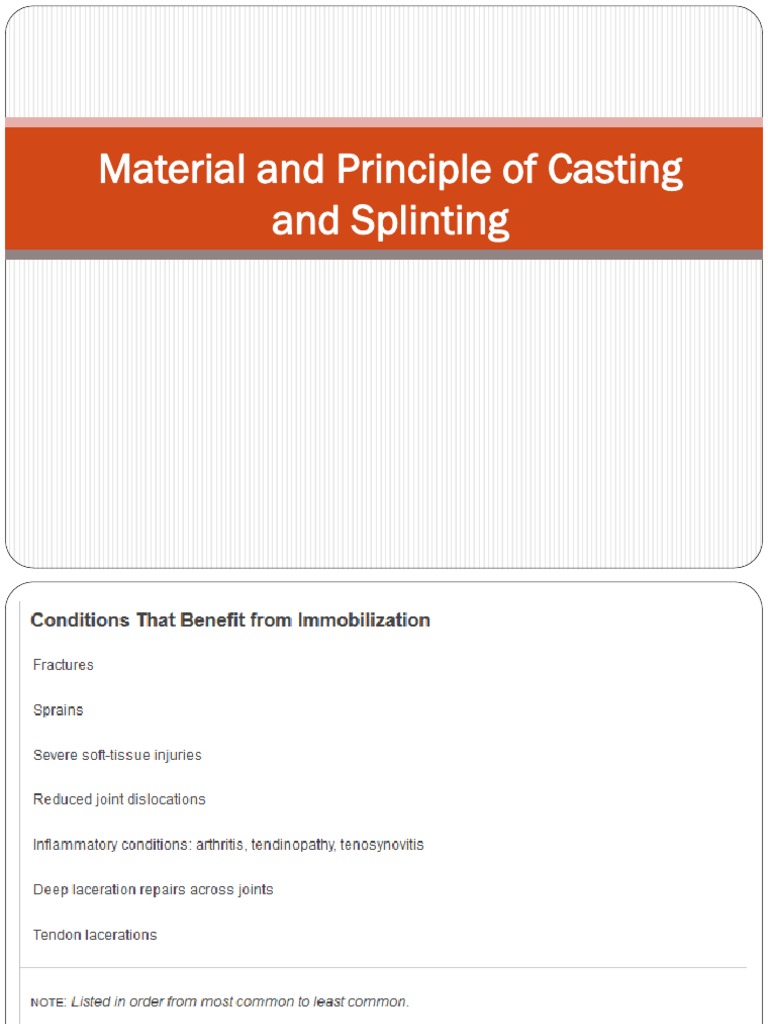 Material and Principle of Casting and Splinting2 | PDF | Elbow ...