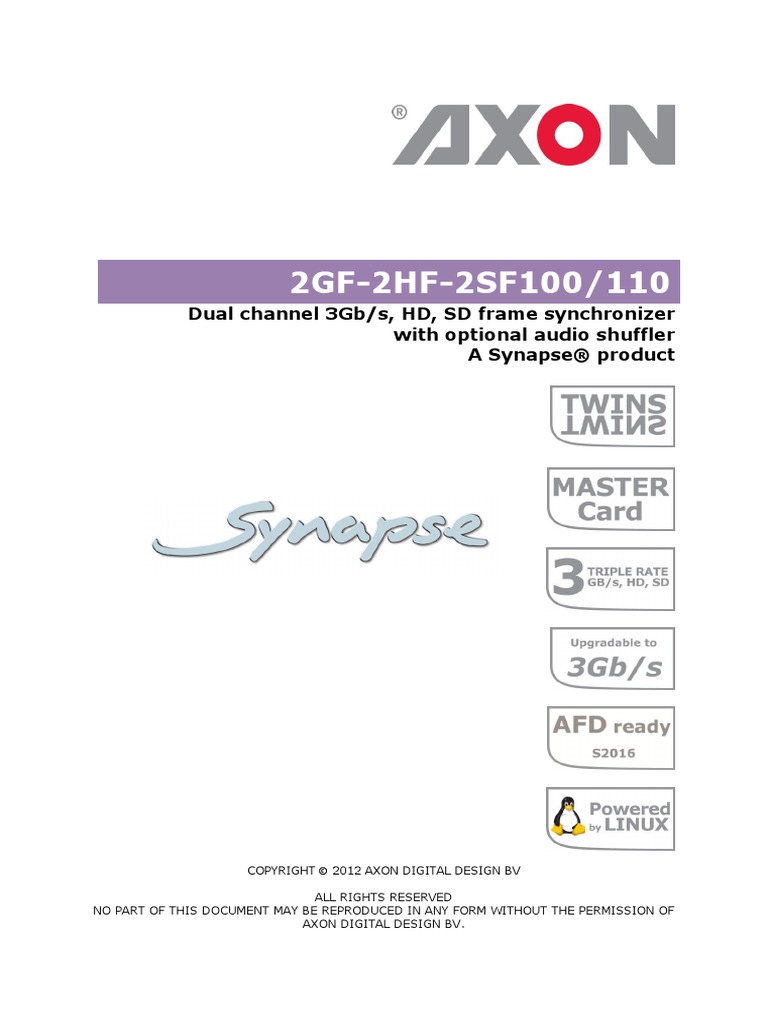 2GF 2HF 2SF100 110 Product Description | PDF | Video | Television Technology