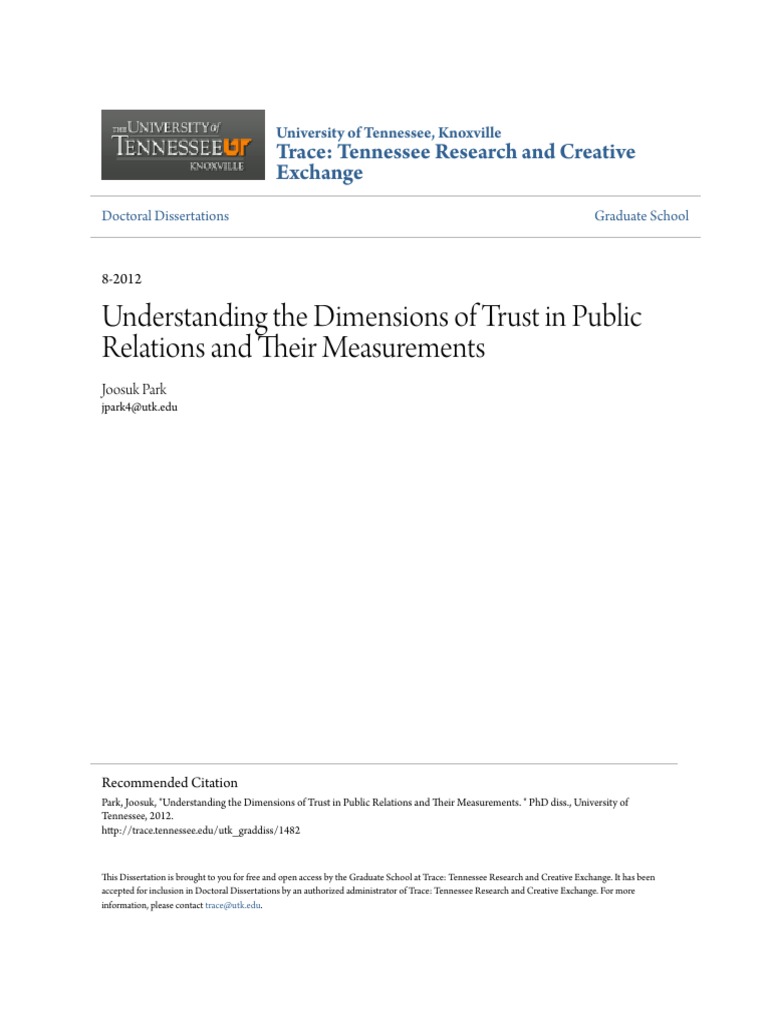 Understanding The Dimensions of Trust in Public Relations and The | PDF ...