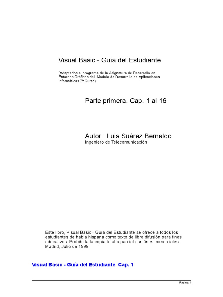 Manual de Visual Basic 01 | PDF | Básico | Lenguaje de programación