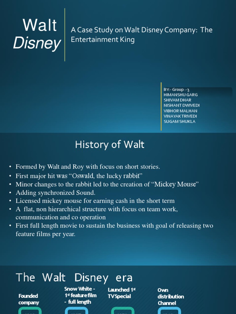 Disney: A Case Study On Walt Disney Company: The Entertainment King ...