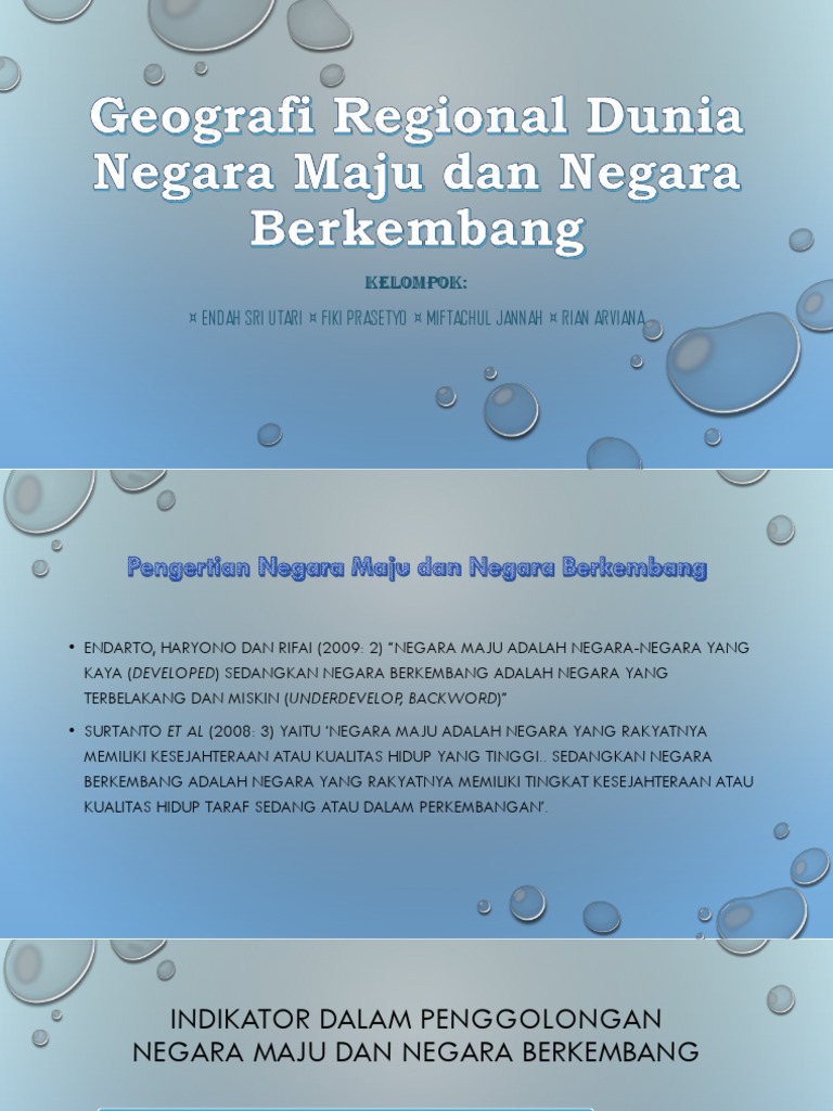 Geografi Regional Dunia Negara Maju Dan Negara Berkembang | PDF