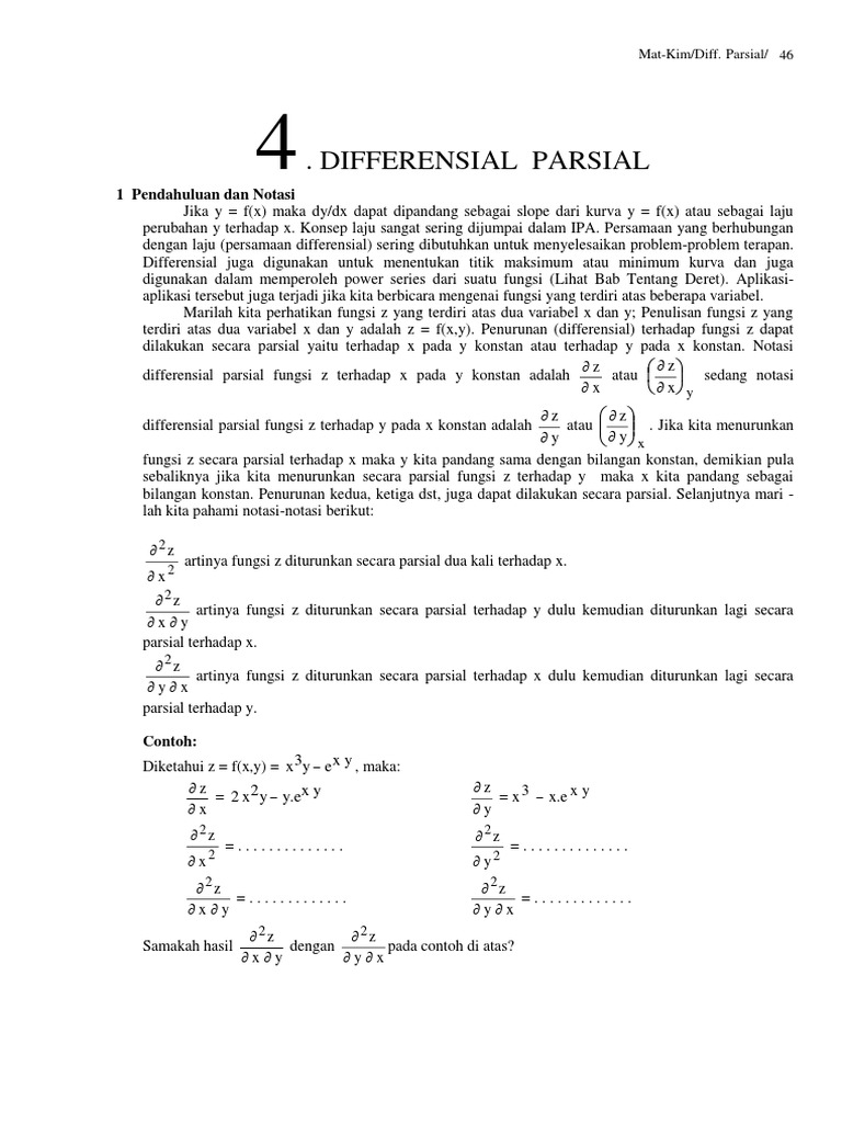 Diferensial Parsial Dan Total | PDF