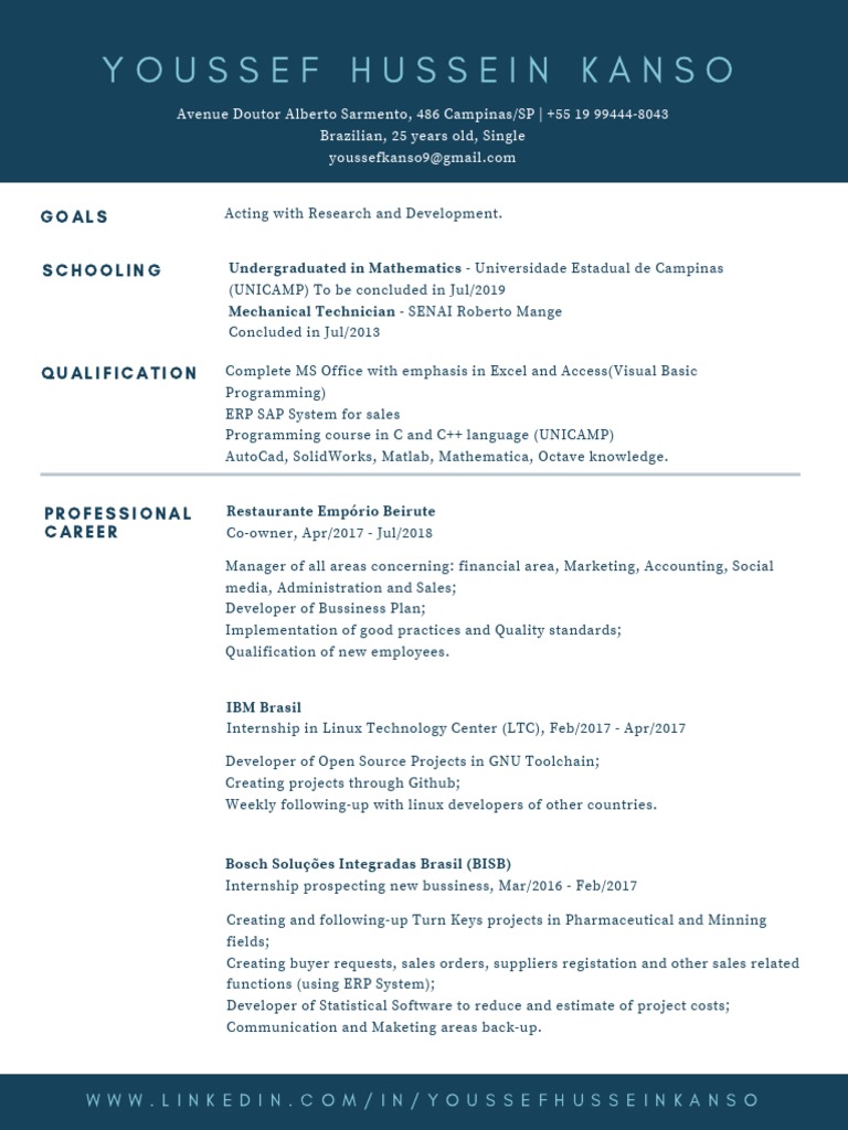 CV Youssef Hussein Kanso (English) | PDF | Lean Manufacturing | Business