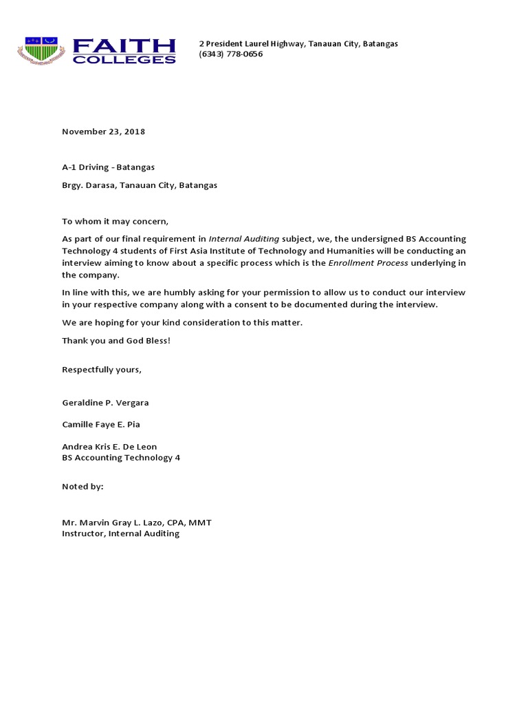 Request-Letter - A-1 Driving Academy | PDF