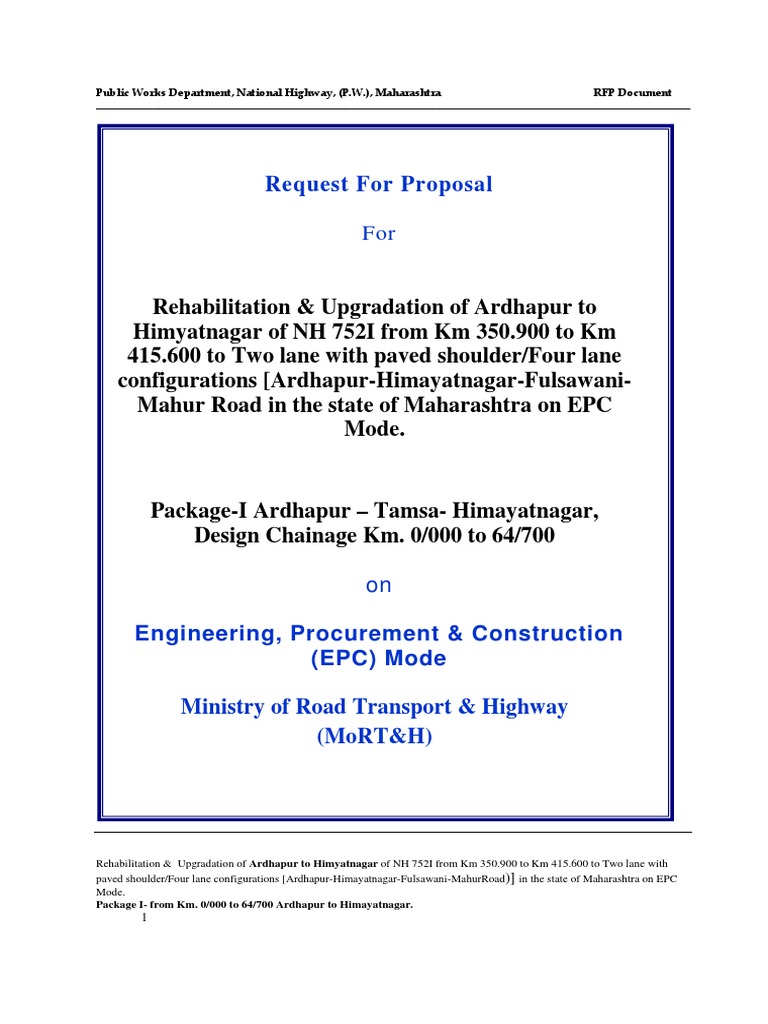Request For Proposal: Engineering, Procurement & Construction (EPC ...