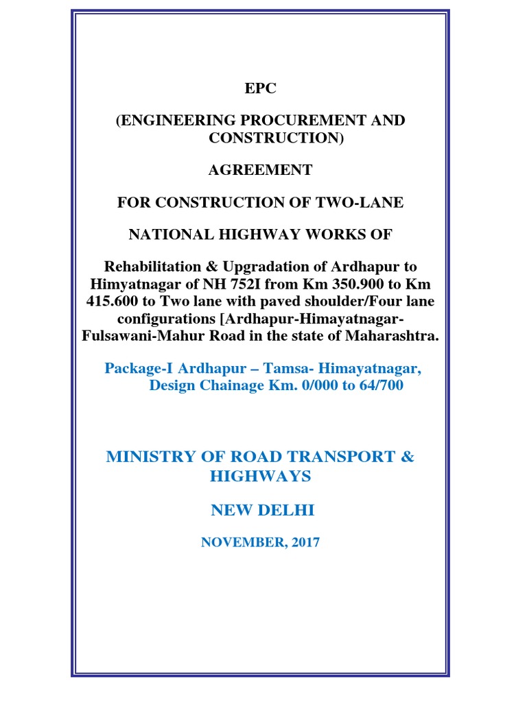 EPC Agreement | PDF | Liquidation | Road