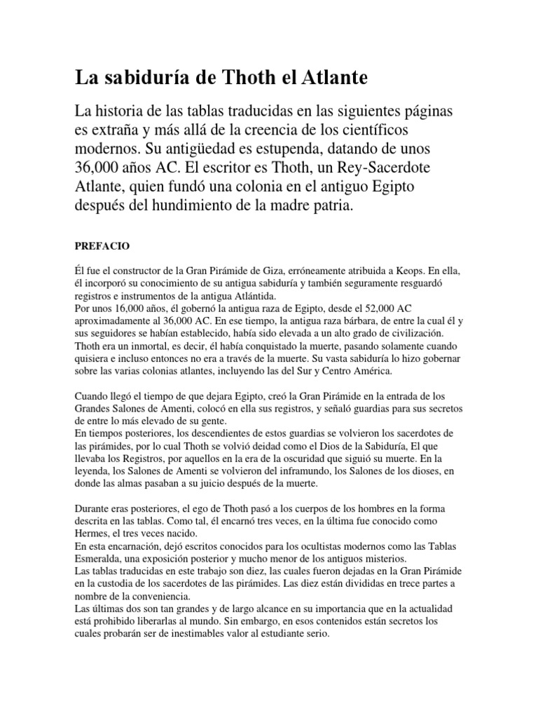 Libro de Thoth | PDF | Sacerdote | Conocimiento