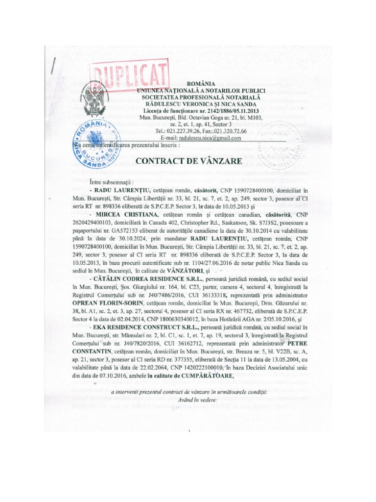 Contract de VC Teren Constructie PDF | PDF