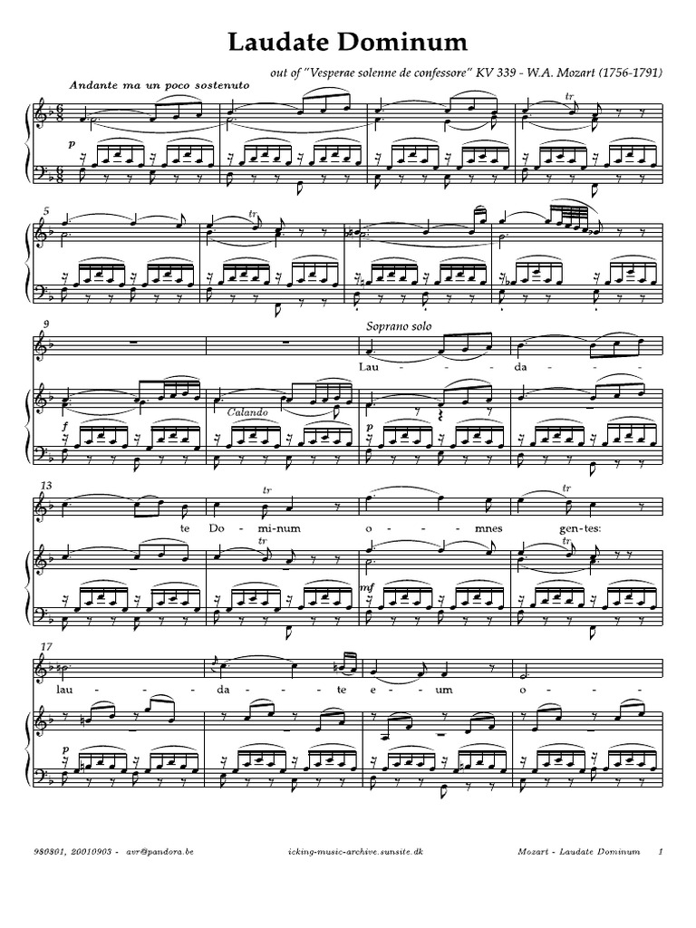 Laudate Dominum Mozart | PDF