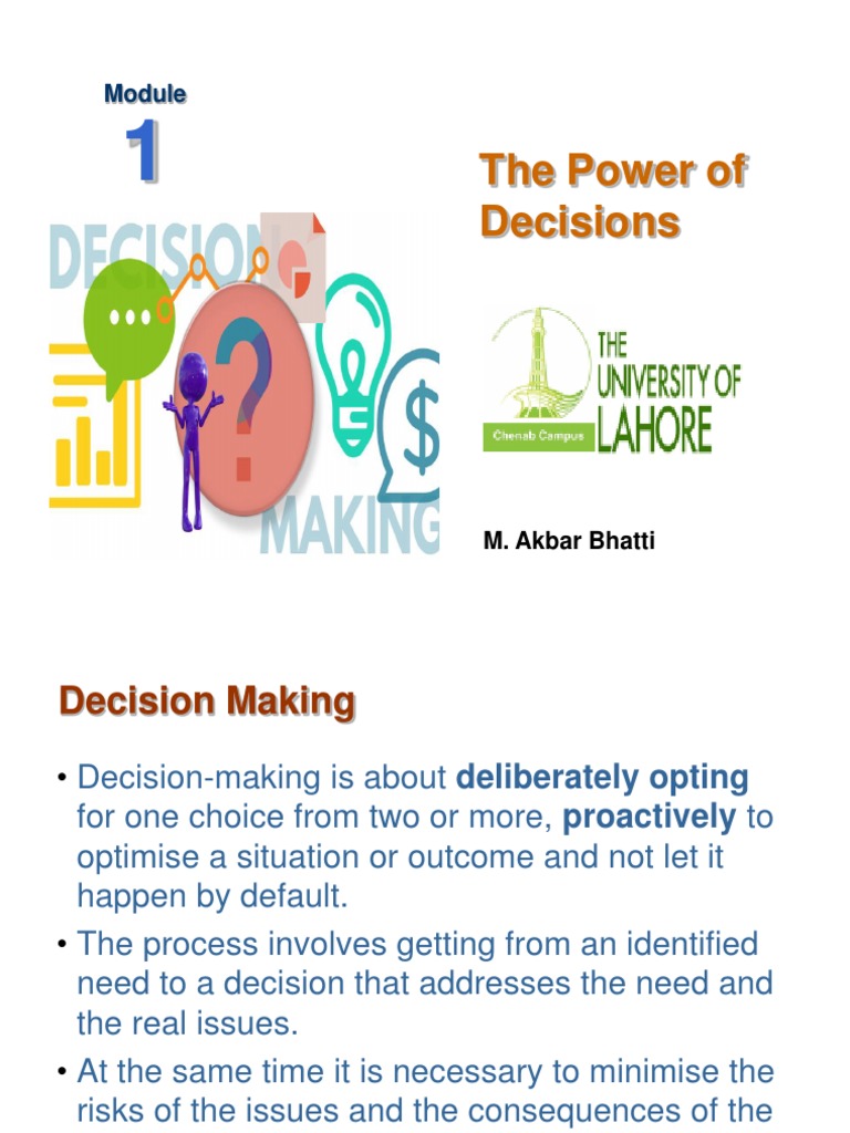 The Power of Decisions: M. Akbar Bhatti | PDF | Swot Analysis ...