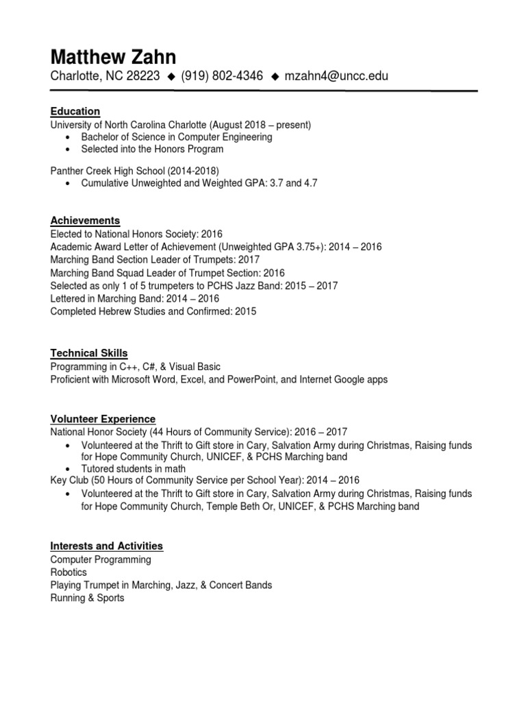 Matthew Resume 2018 | PDF