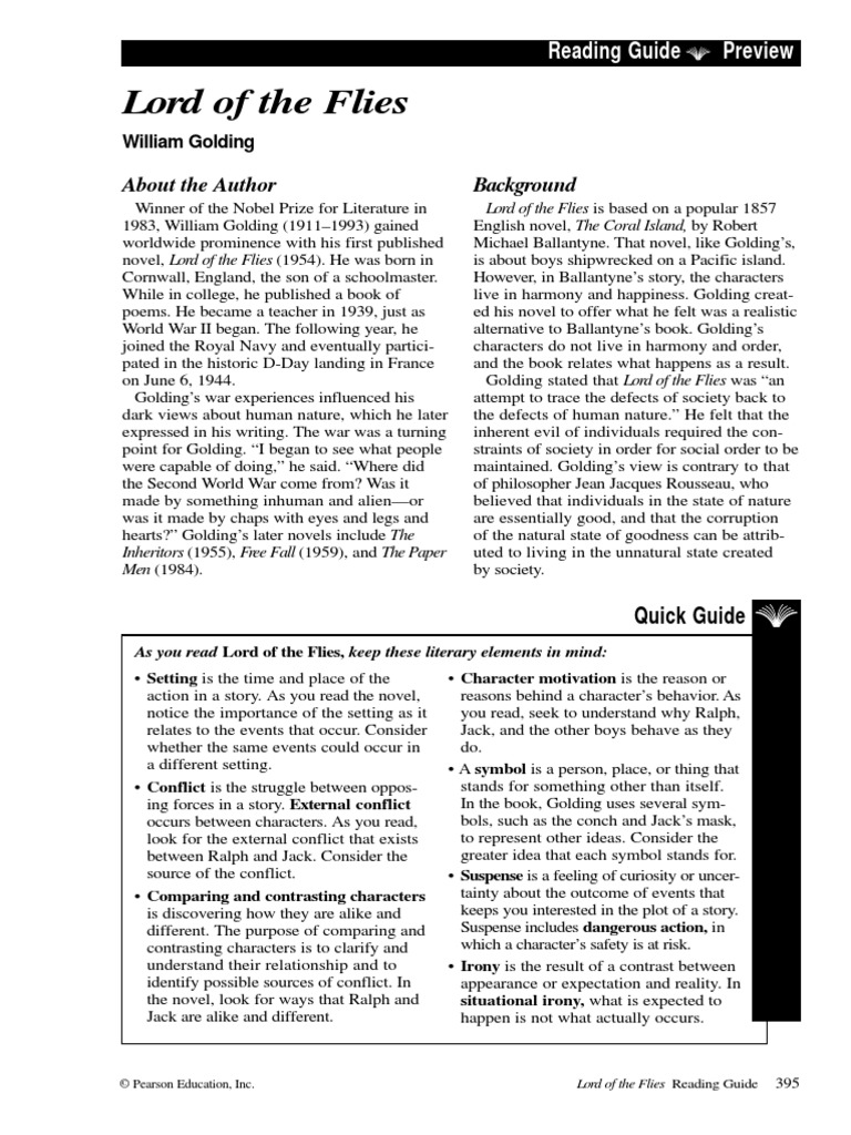 Lord of The Flies: Reading Guide Preview | PDF | Young Adult | General ...
