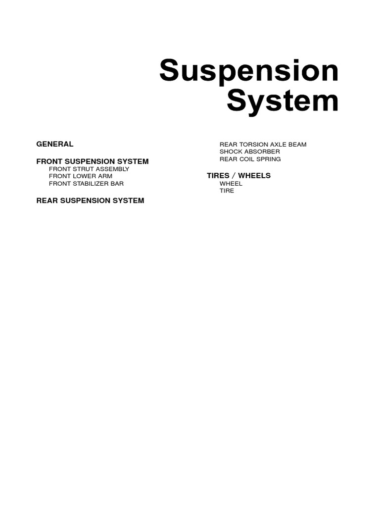 Suspension System | PDF | Suspension (Vehicle) | Tire