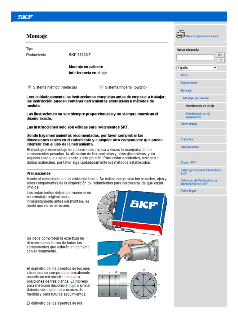 Mounting of SKF Bearings Eje | PDF | Eje | Naturaleza