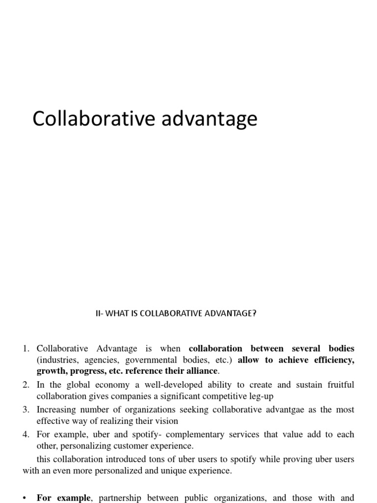 Collaborative Advantage: Key Concepts | PDF | Collaboration | Strategic ...