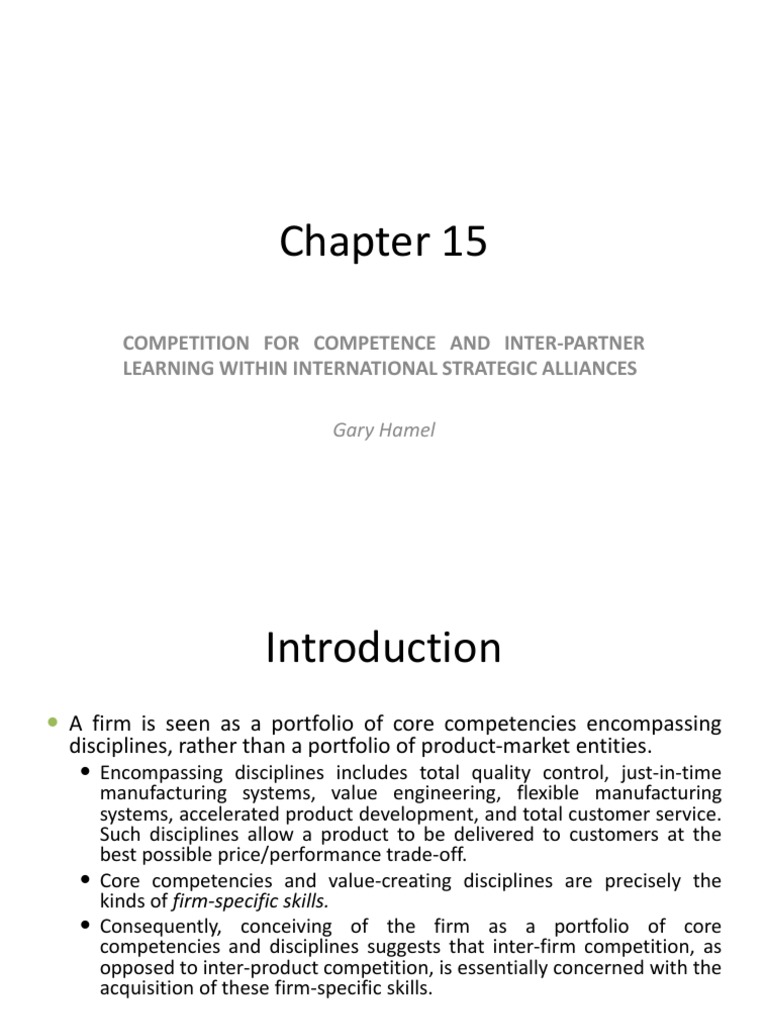 Chapter 15 - Competition For Competence | PDF | Competition | Learning