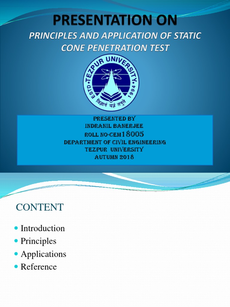 Static Cone Penetration Test Overview | PDF