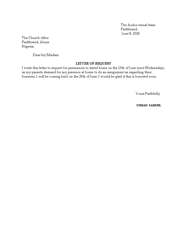 Letter of Request | PDF