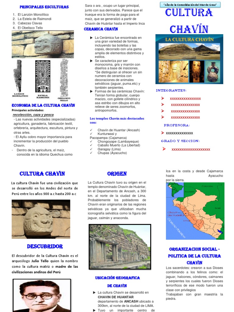 TRIPTICO (Cultura Chavín) | PDF | Cultura (general) TRIPTICO (Cultura Chavín) | PDF | Cultura (general)