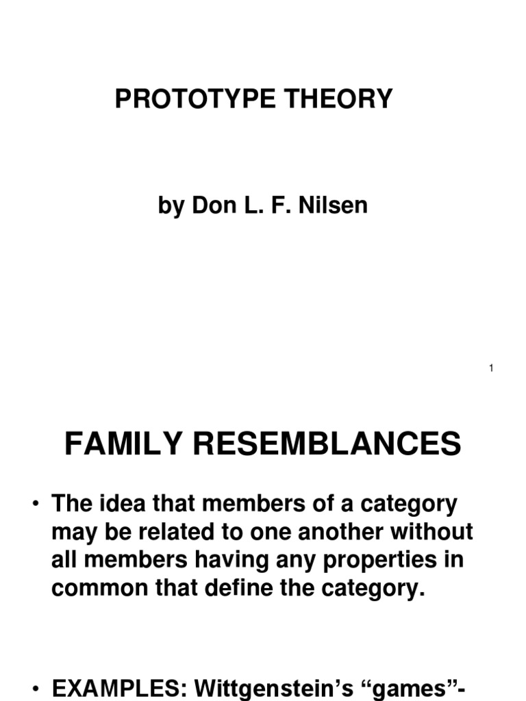 Prototype Theory: by Don L. F. Nilsen | PDF | Concept | Idea Prototype Theory: by Don L. F. Nilsen | PDF | Concept | Idea