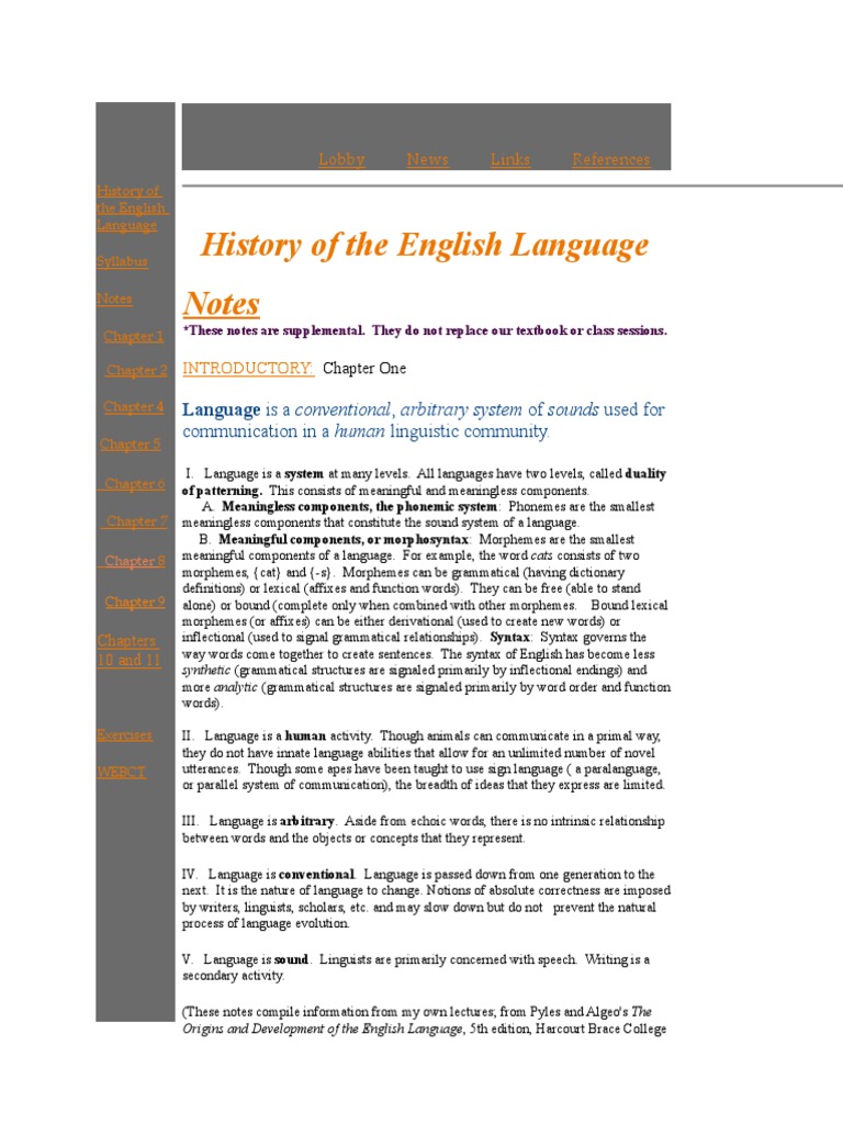 History of The English Language | PDF | Word | English Language