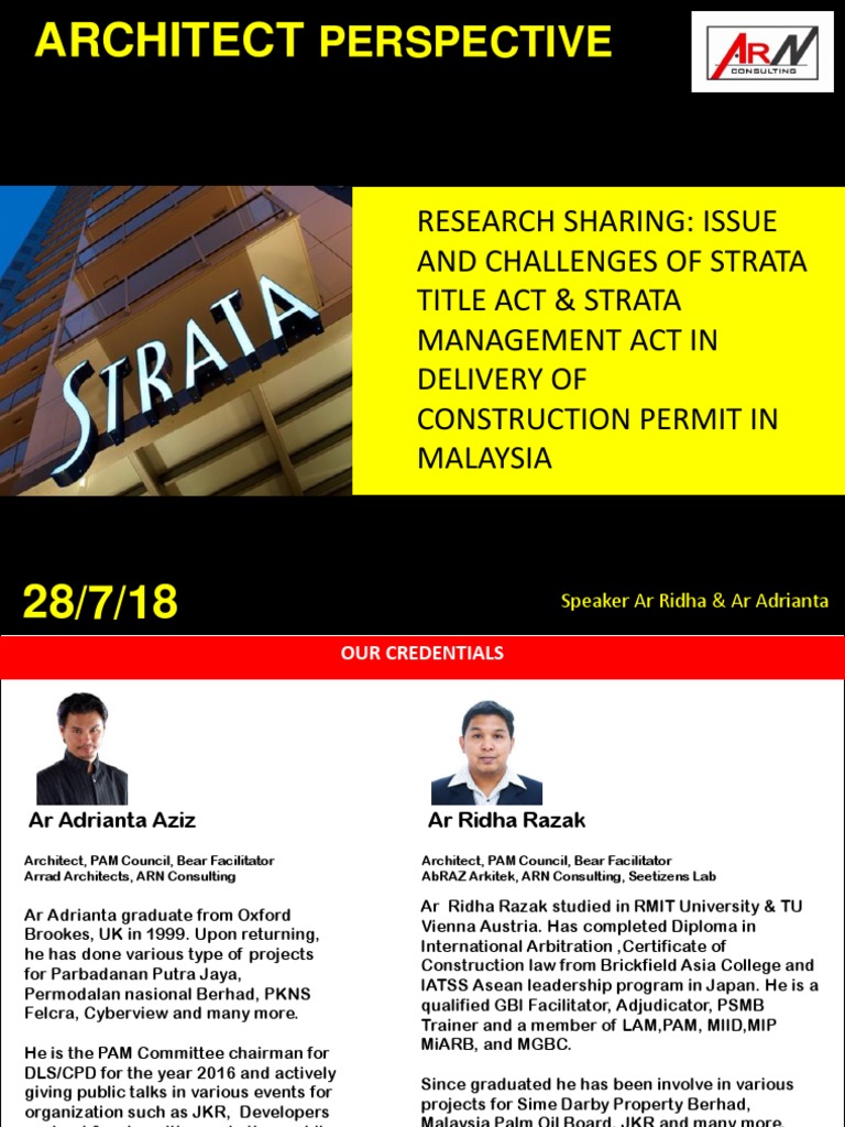 Strata Title Act Challenges in Malaysia | PDF | Apartment | Architect