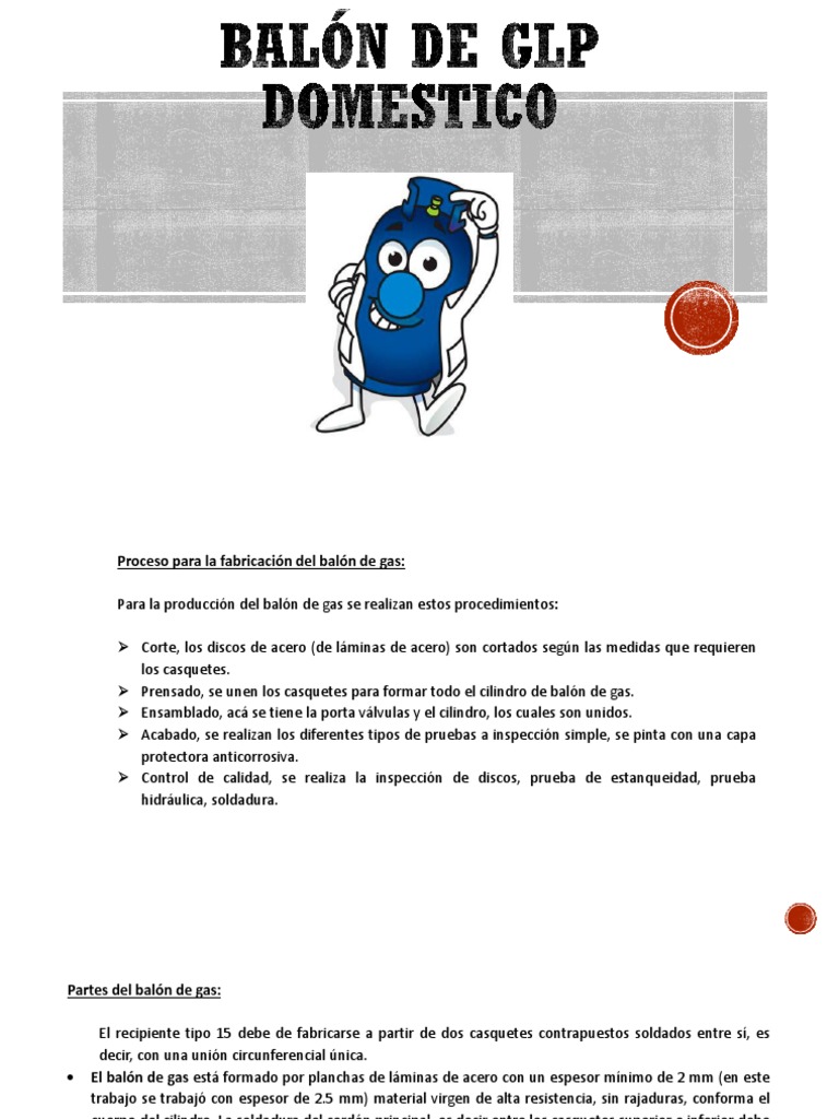 Balón de GLP Domestico | PDF | Acero | Soldadura
