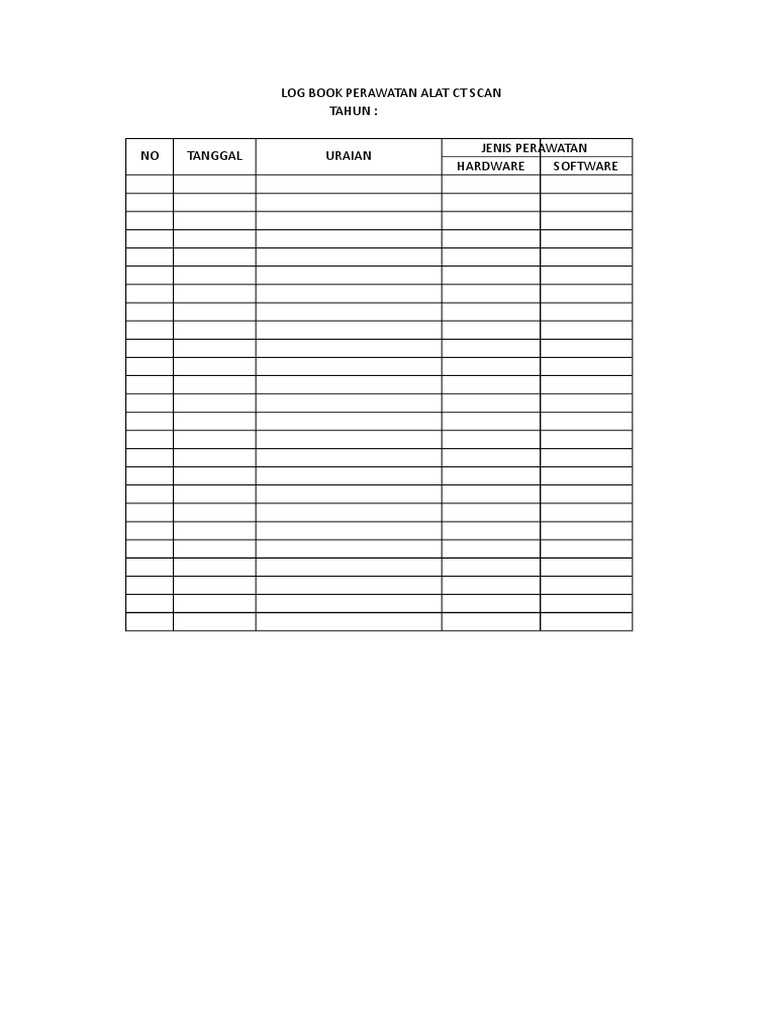 Log Book Peralatan Radiologi | PDF