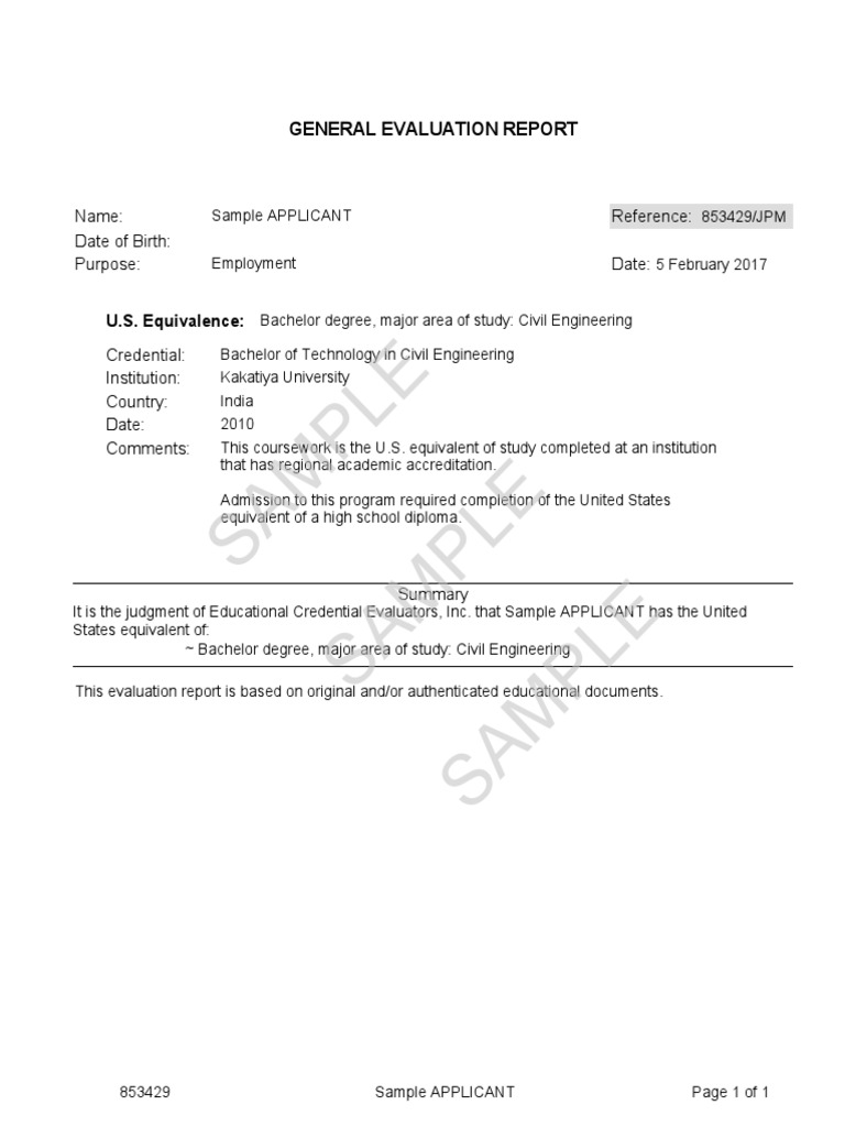 Sample General Report3 PDF | PDF | Diploma | Academic Degree